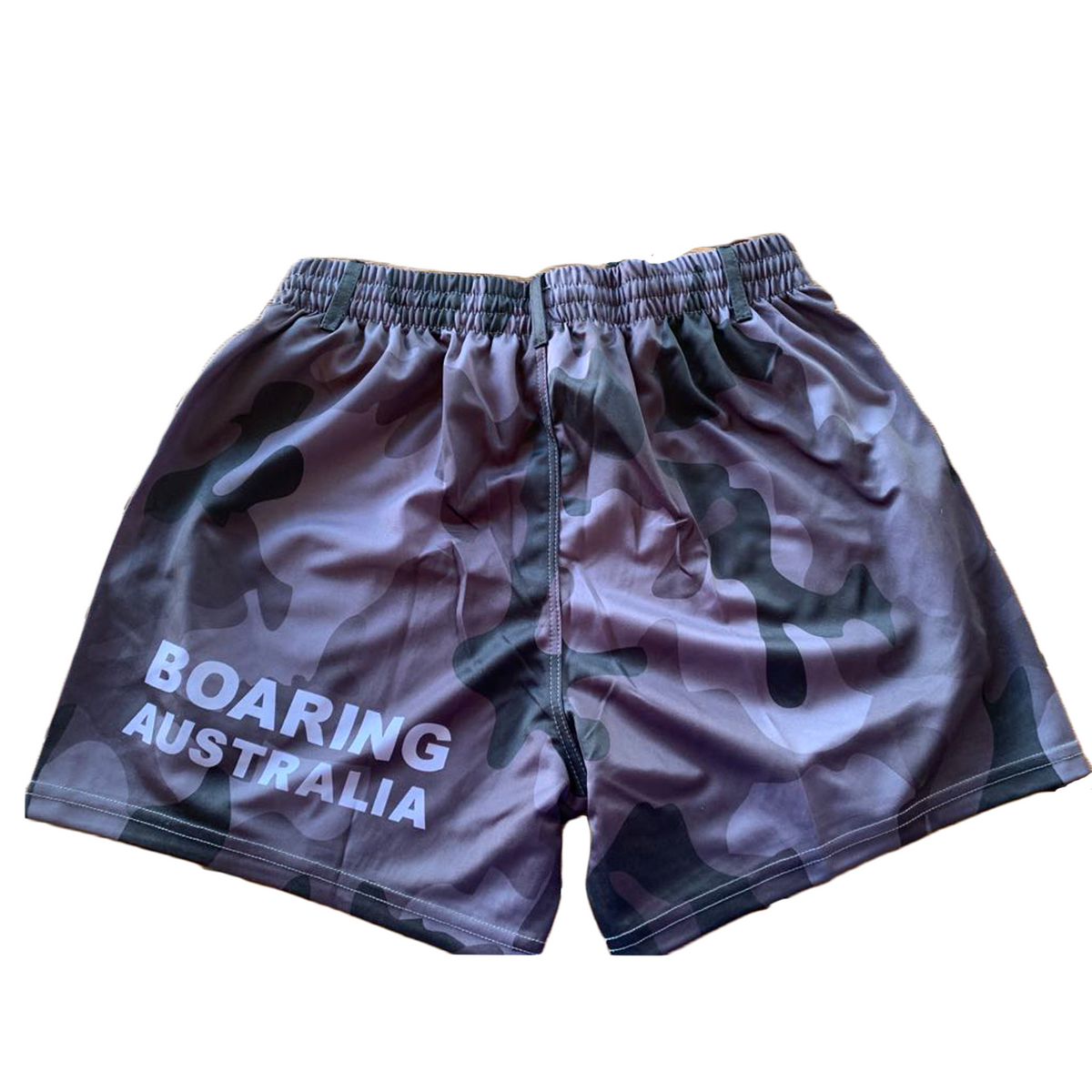 GREY CAMO FOOTY SHORTS BELT LOOPS – Boaring Australia