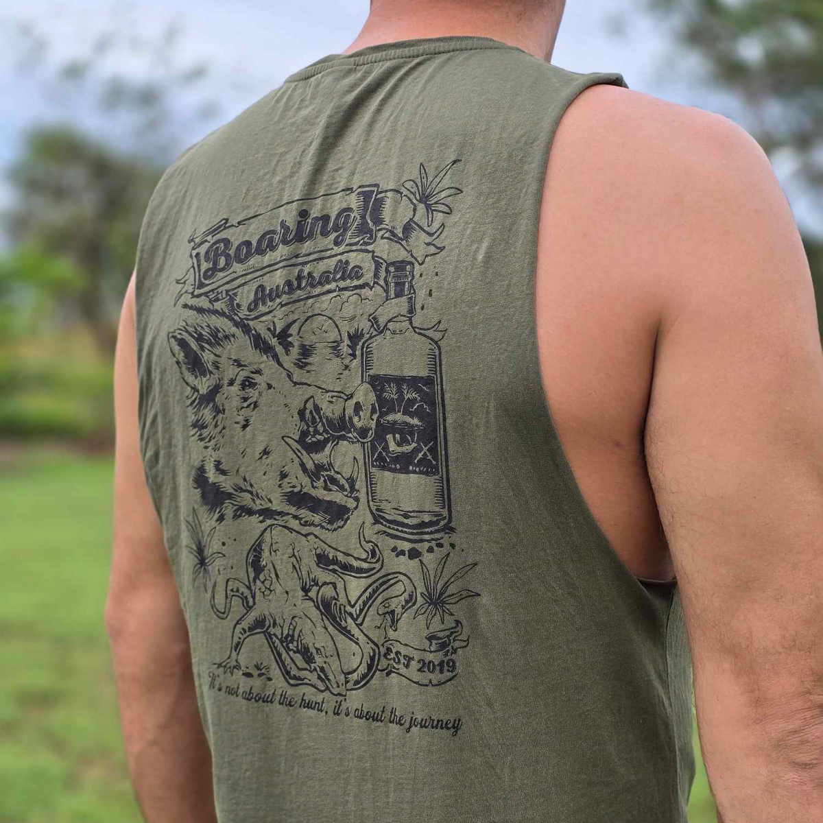 Tropical Boar singlet Army – Boaring Australia